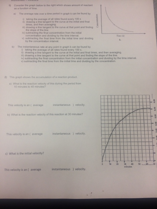 Solved 1) which shows arount of reactant Consider the graph | Chegg.com