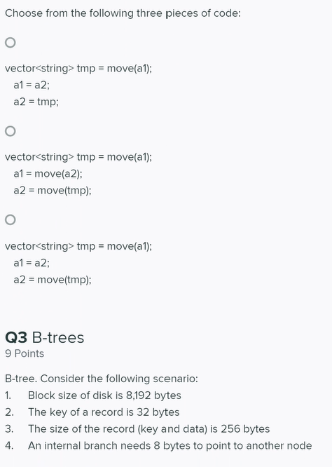 Solved the following piece of code void swap(vector &a1, | Chegg.com