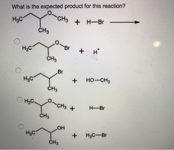 Solved What is the expected product for this reaction? H3C | Chegg.com