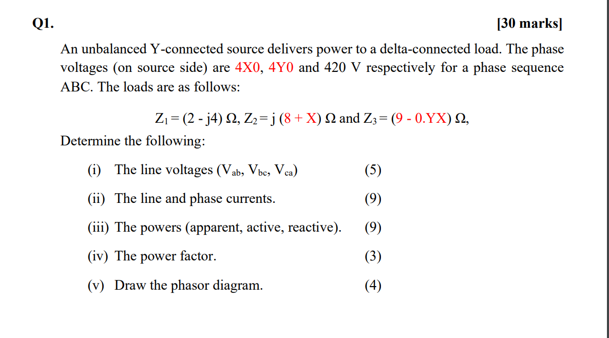Solved An unbalanced Y-connected source delivers power to a | Chegg.com