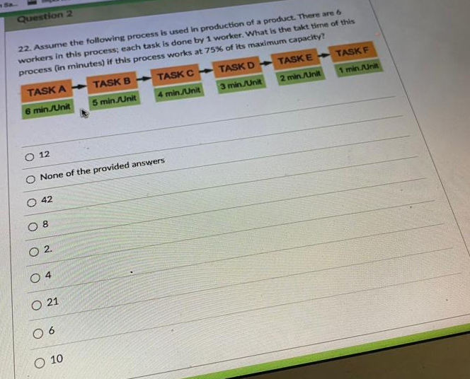 Solved Question 2 22. Assume the following process is used | Chegg.com
