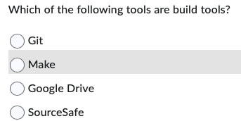 Solved Which of the following tools are build tools? Git | Chegg.com