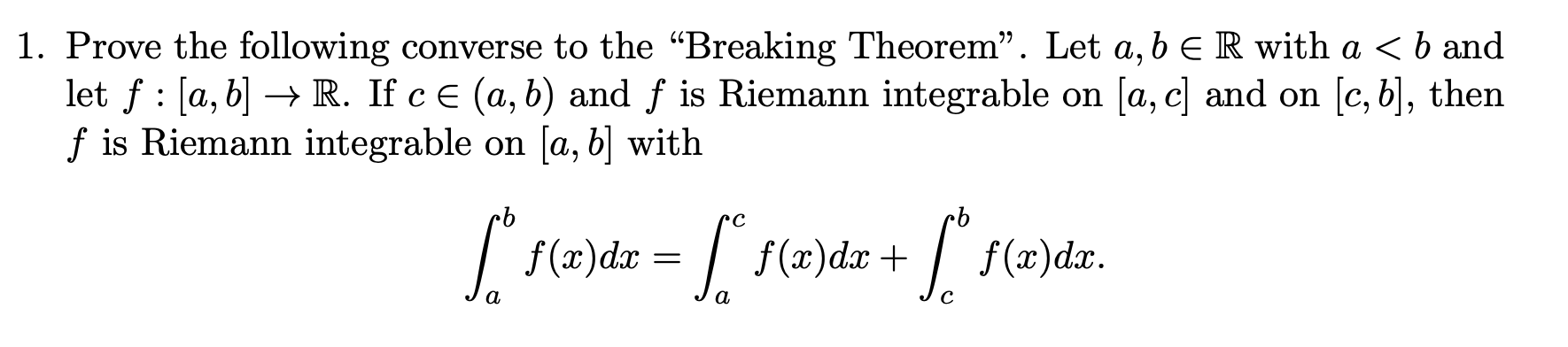 Solved 1. Prove the following converse to the “Breaking | Chegg.com