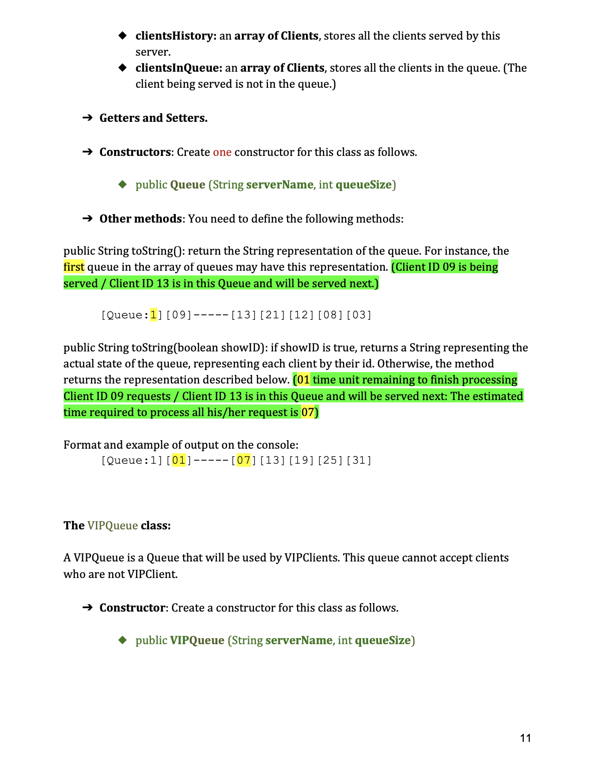 Solved I just need to know how would the QueueSystem would | Chegg.com