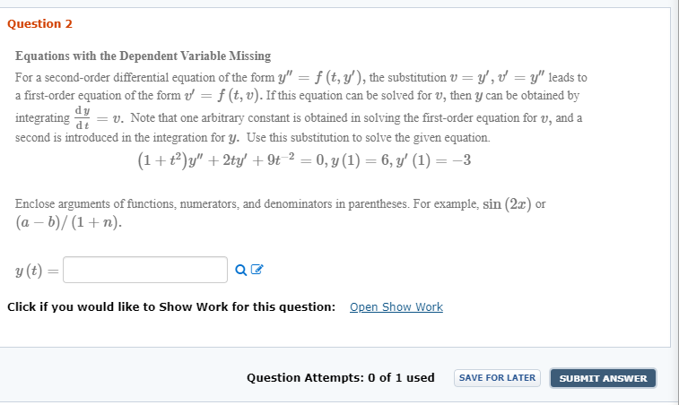 Solved Question 2 Equations with the Dependent Variable | Chegg.com