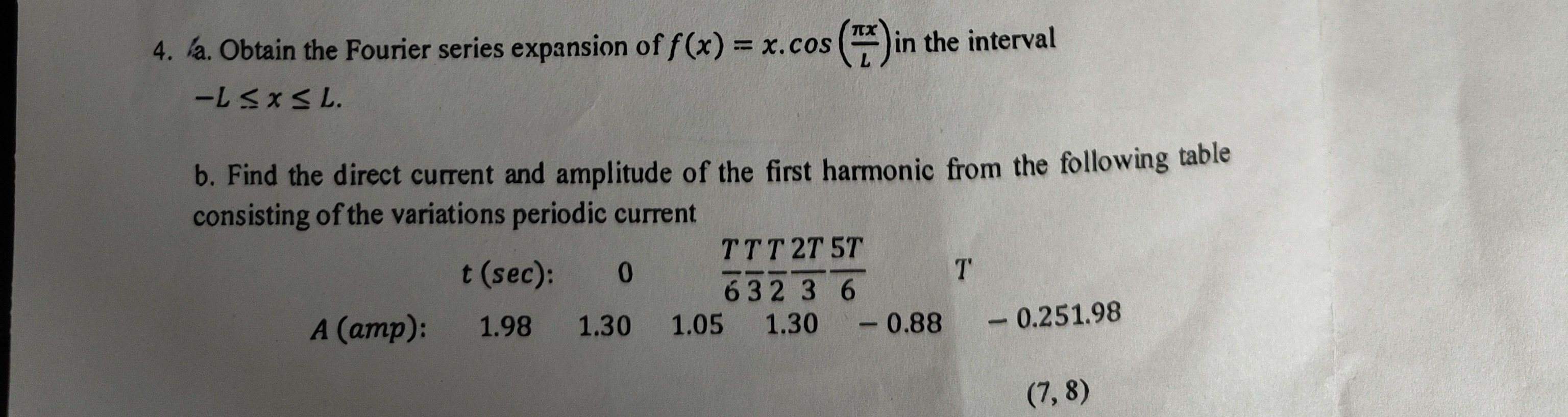 Solved 4. Ka. Obtain the Fourier series expansion of | Chegg.com