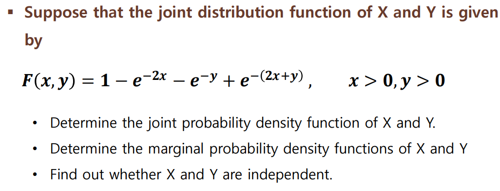 Solved Suppose that the joint distribution function of X and | Chegg.com