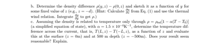 Solved 5. Idealized straight, parallel, ocean current: | Chegg.com