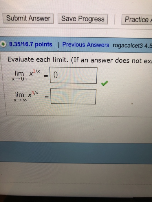 Solved Submit Answer Save Progress Practice 8.35/16.7 points | Chegg.com
