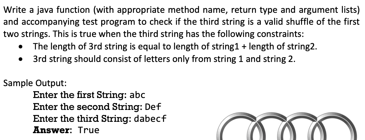 Solved Write a java function (with appropriate method name, | Chegg.com