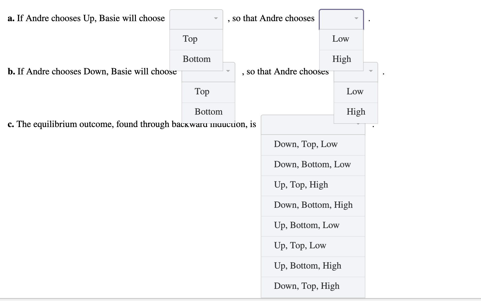 Solved Game Theory - End of Chapter Problem Solve the | Chegg.com
