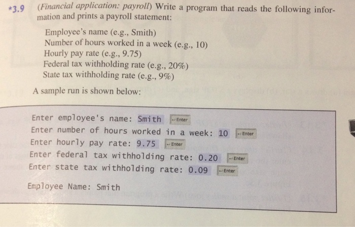 Solved (Financial application: payroll) Write a program that | Chegg.com Solved (Financial application: payroll) Write a program that | Chegg.com