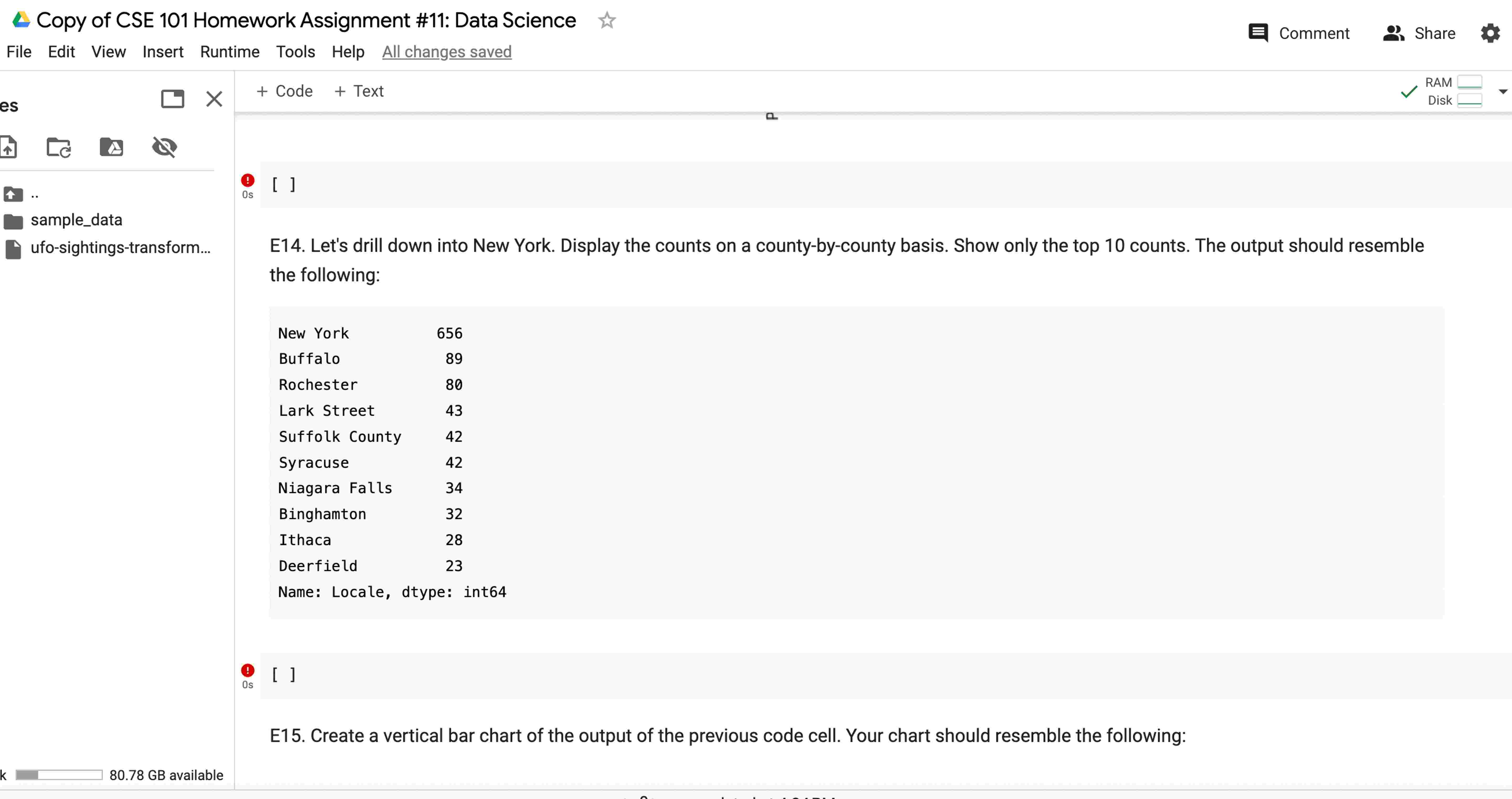 Solved E14. ﻿Let's drill down into New York. Display the | Chegg.com