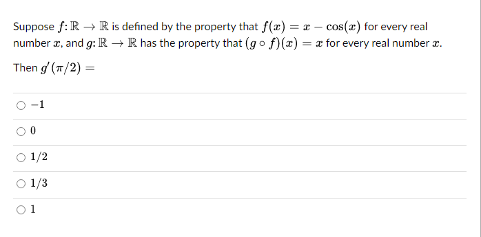 Solved Suppose f:R→R is defined by the property that | Chegg.com