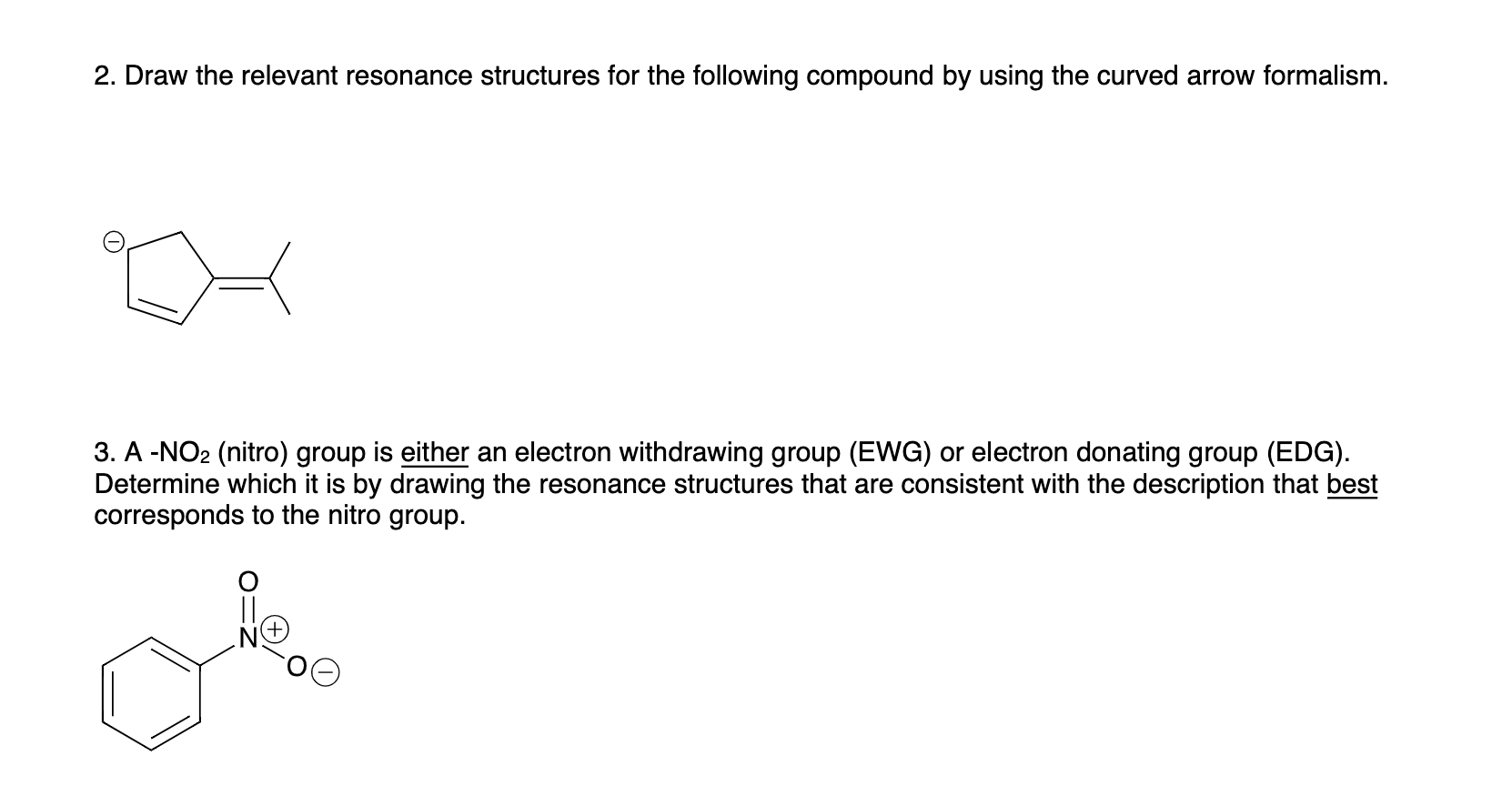 Solved 2. Draw the relevant resonance structures for the | Chegg.com