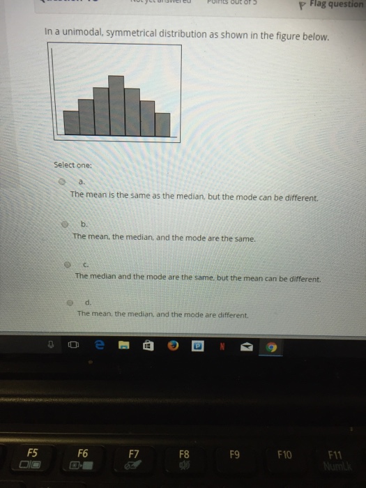 Solved In a unimodal, symmetrical distribution as shown in | Chegg.com