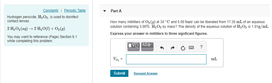 Solved Constants| Periodic Table Part A Hydrogen peroxide, | Chegg.com