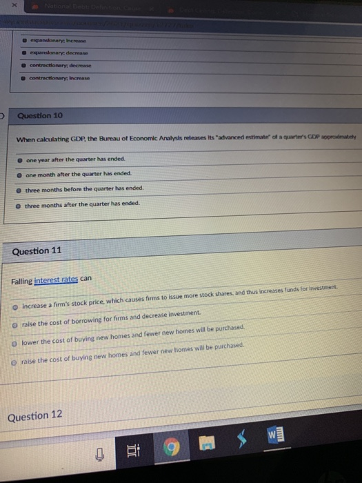 Solved Increase contractionary: decrease Question 10 When | Chegg.com