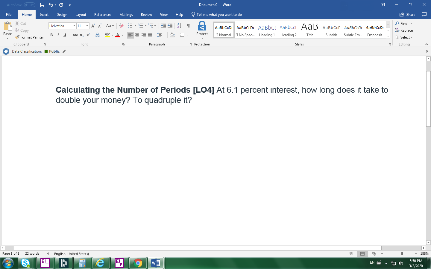 Solved AutoSave Of 5 05 Document2 - Word X File Home Insert | Chegg.com