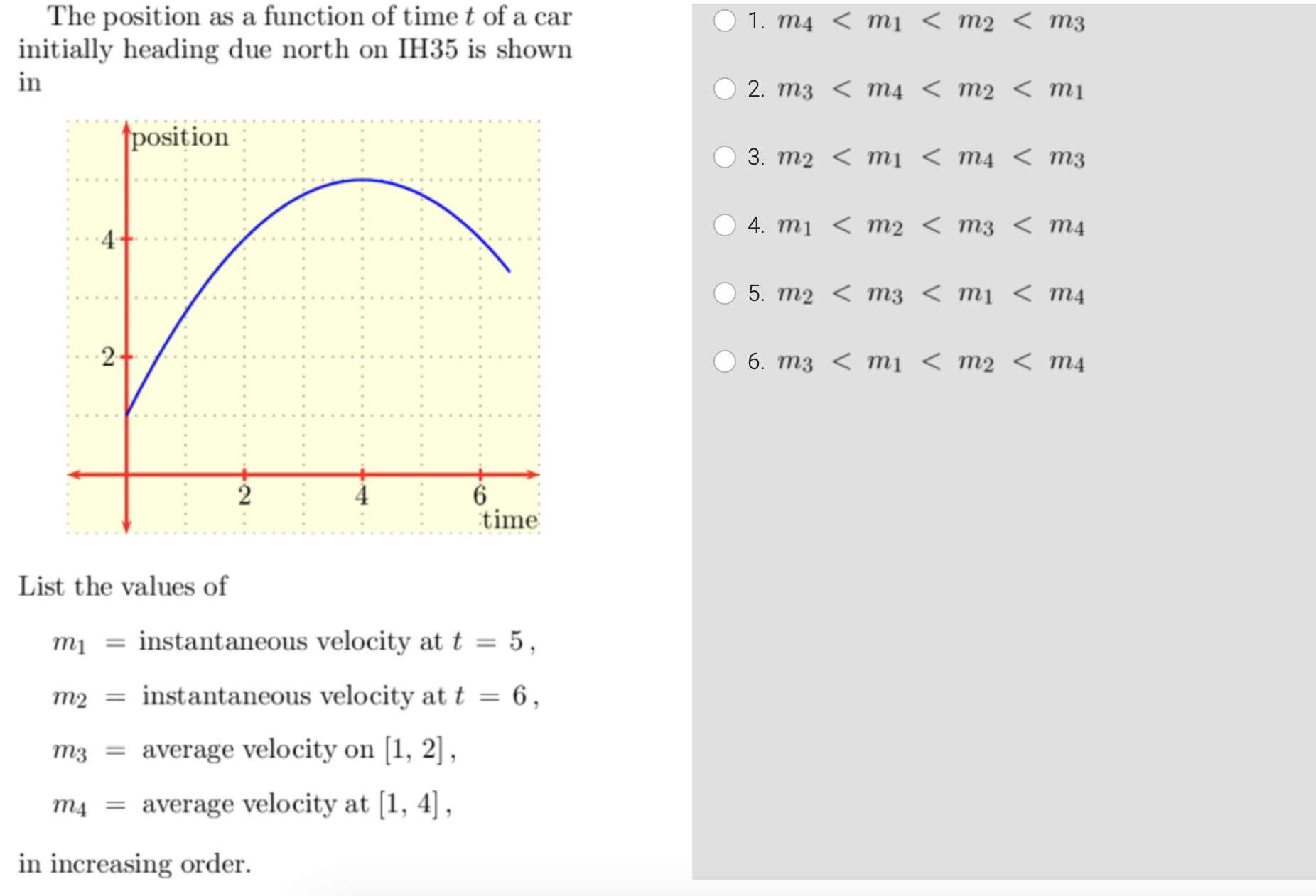 Solved The position as a function of time t ﻿of a car | Chegg.com