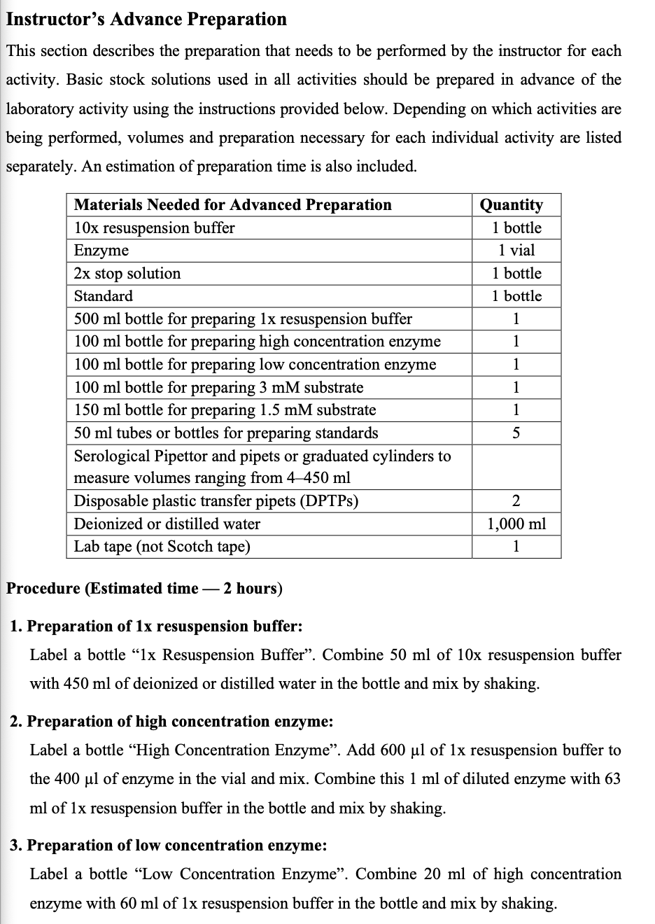 Instructor's Advance Preparation This section | Chegg.com