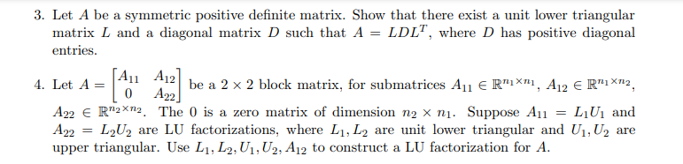 Solved 3. Let A be a symmetric positive definite matrix. | Chegg.com