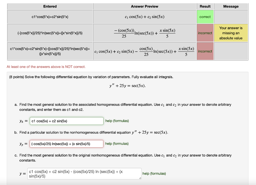 Solved Entered Answer Preview Result Message | Chegg.com