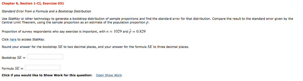 Solved Chapter 6, Section 1-CI, Exercise 031 Standard Error | Chegg.com