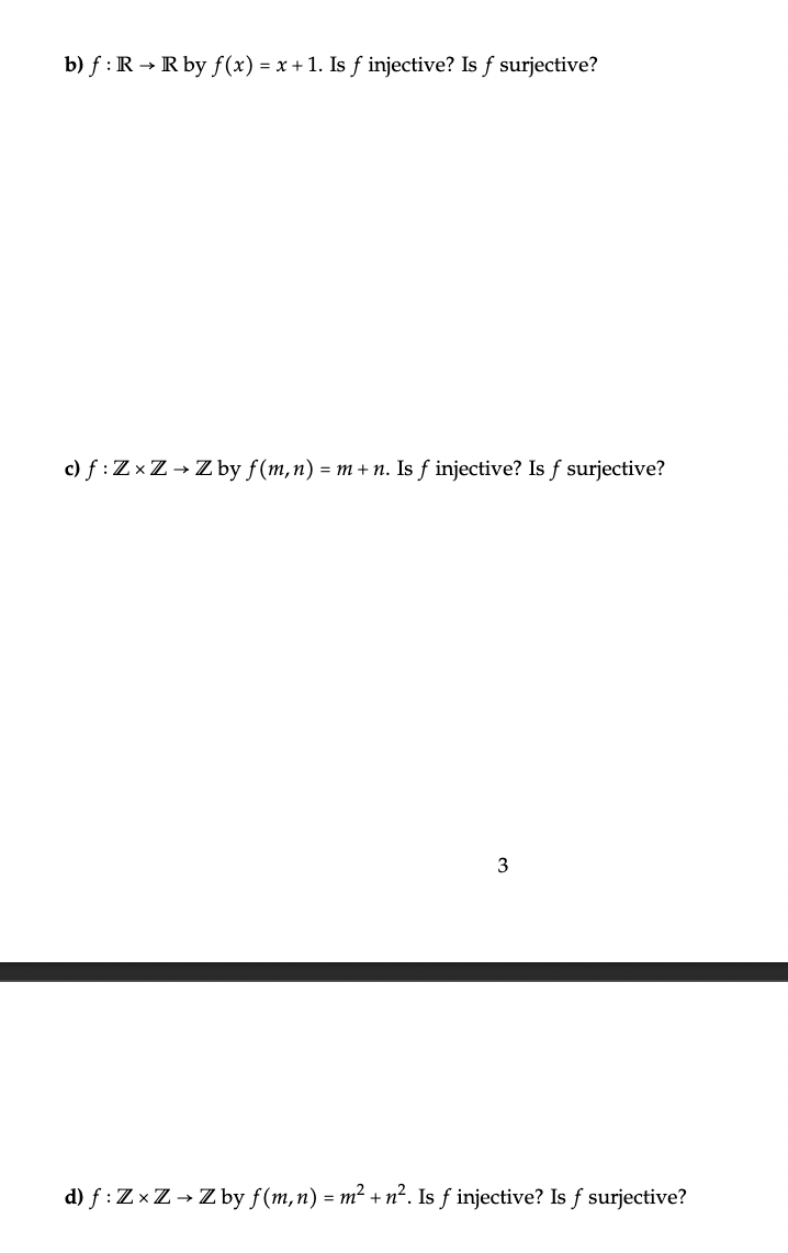 Solved PROVE : Determine whether the following functions | Chegg.com