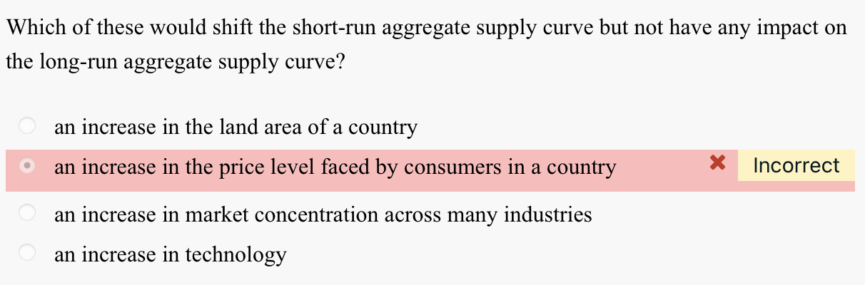 Solved Which of these would shift the short-run aggregate | Chegg.com Solved Which of these would shift the short-run aggregate | Chegg.com