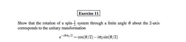 Solved Exercise 11 Show that the rotation of a spin- system | Chegg.com