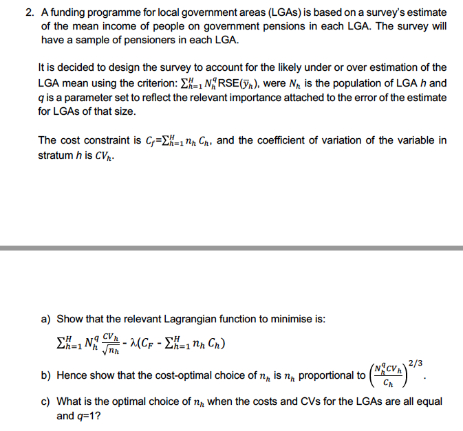 2. A funding programme for local government areas | Chegg.com