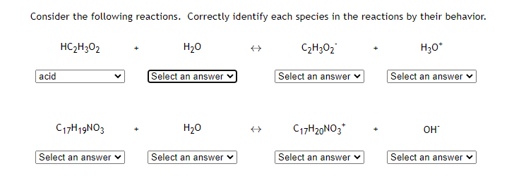 Solved Consider the following reactions. Correctly identify | Chegg.com