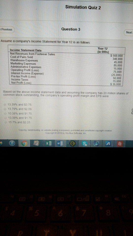 Solved: Simulation Quiz 2 Question 3 Previous Next Assume ... | Chegg.com