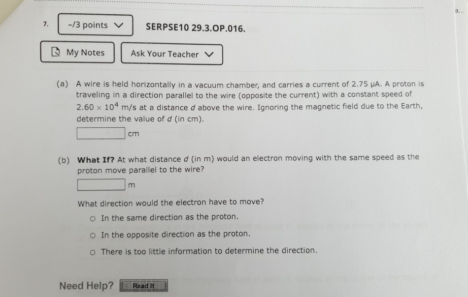Solved -/3 points v SERPSE10 29.3.OP.016. My Notes Ask Your | Chegg.com Solved -/3 points v SERPSE10 29.3.OP.016. My Notes Ask Your | Chegg.com