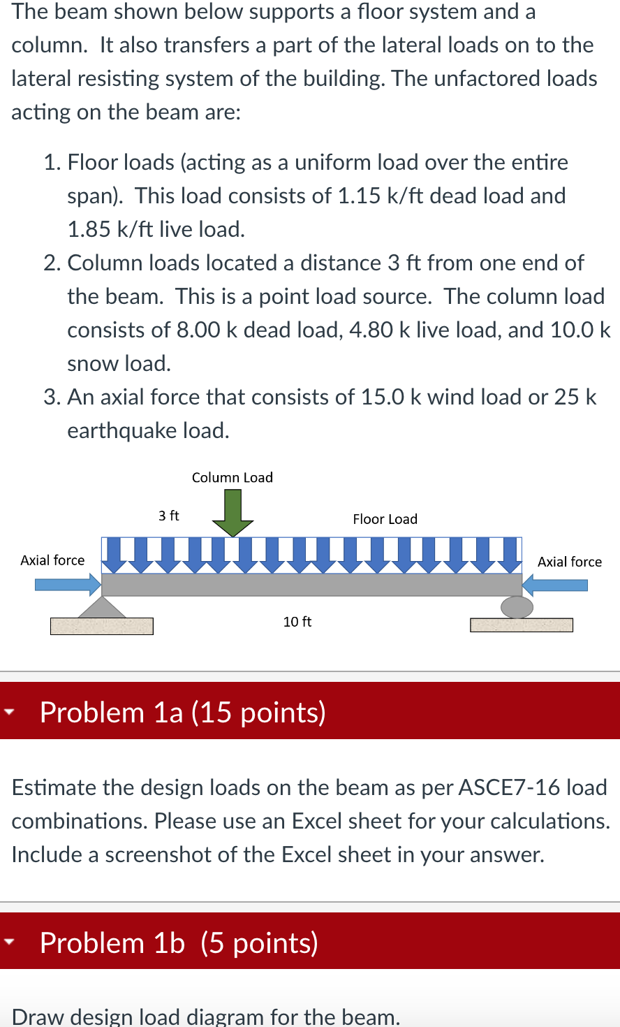 [Solved]: The beam shown below supports a floor system and