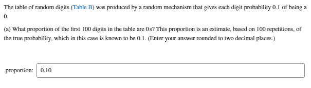 Solved The Table Of Random Digits Table B Was Produced By 