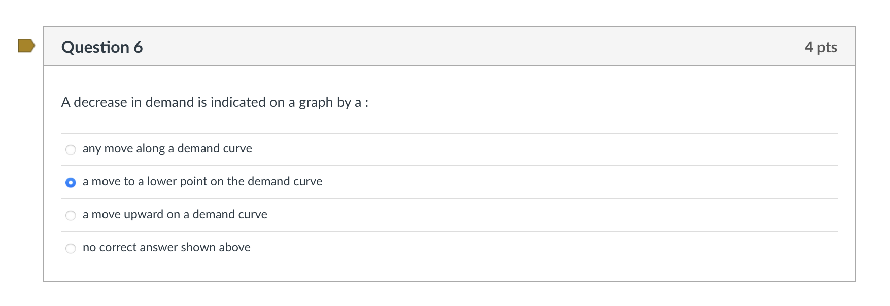 Solved A decrease in demand is indicated on a graph by a : | Chegg.com