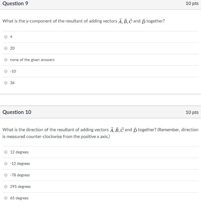 Solved Directions are measured counter-clockwise from the | Chegg.com