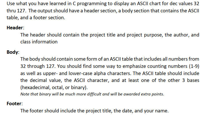 Solved Use what you have learned in C programming to display | Chegg.com