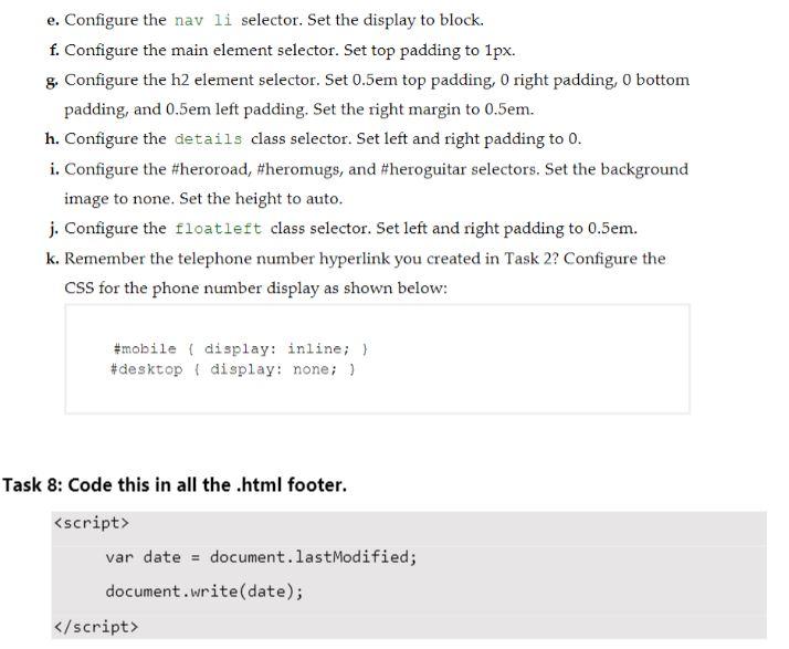 Solved Java Jam HTML Assignment Task 1: Create Lab6 | Chegg.com