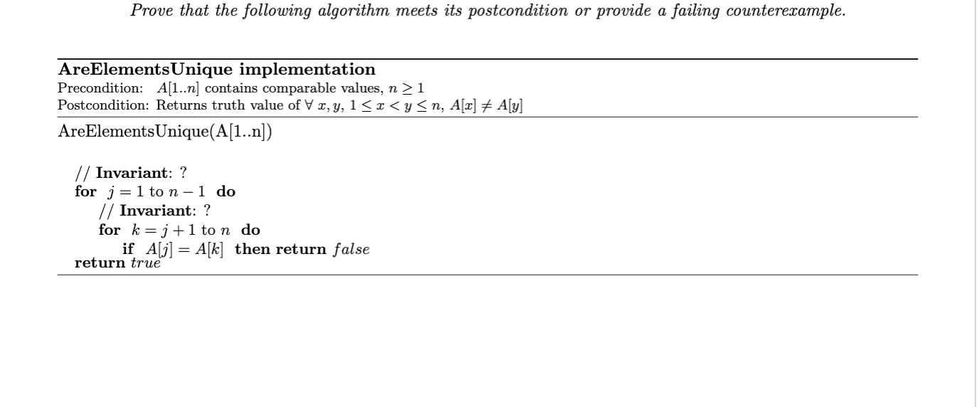 Solved Prove that the following algorithm meets its | Chegg.com