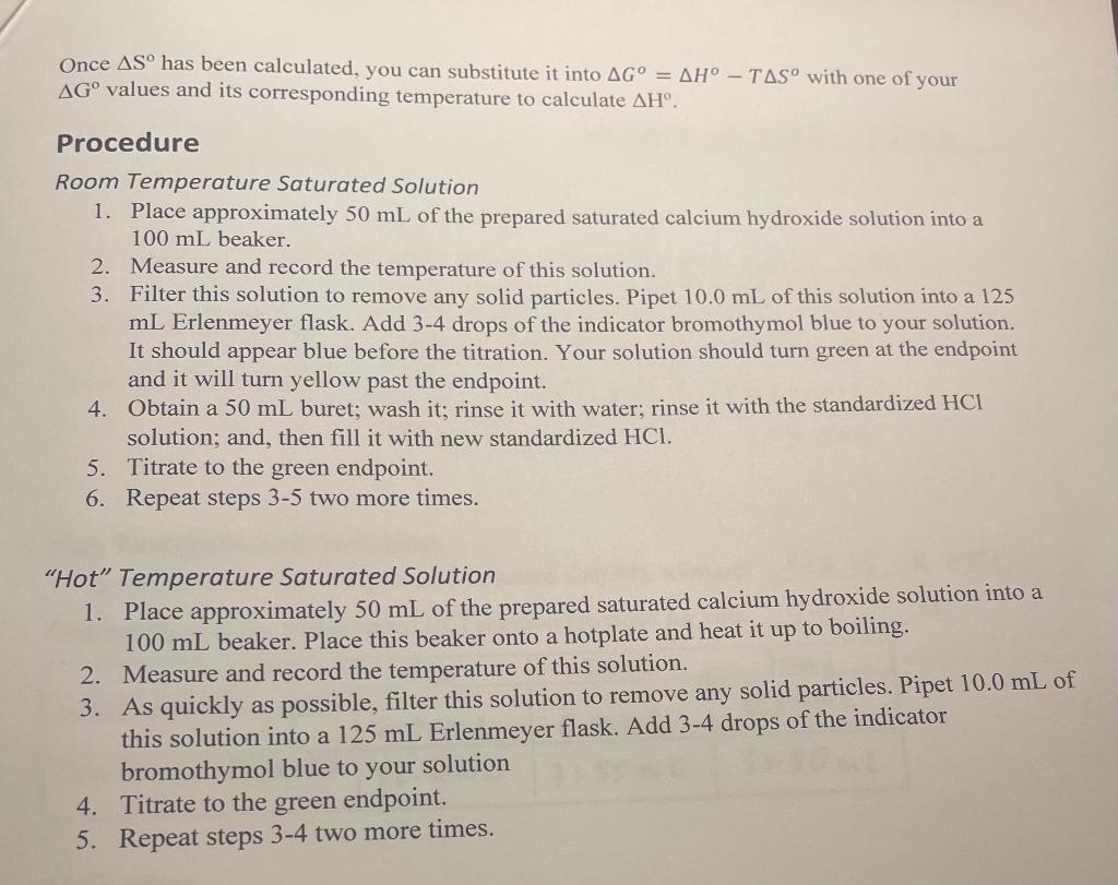 Solved Thermodynamics of Solubility If a saturated solution | Chegg.com