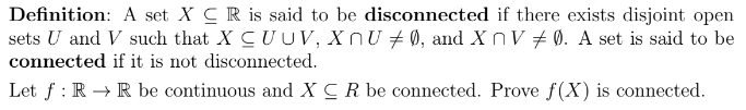 Solved Definition: A set X⊆R is said to be disconnected if | Chegg.com