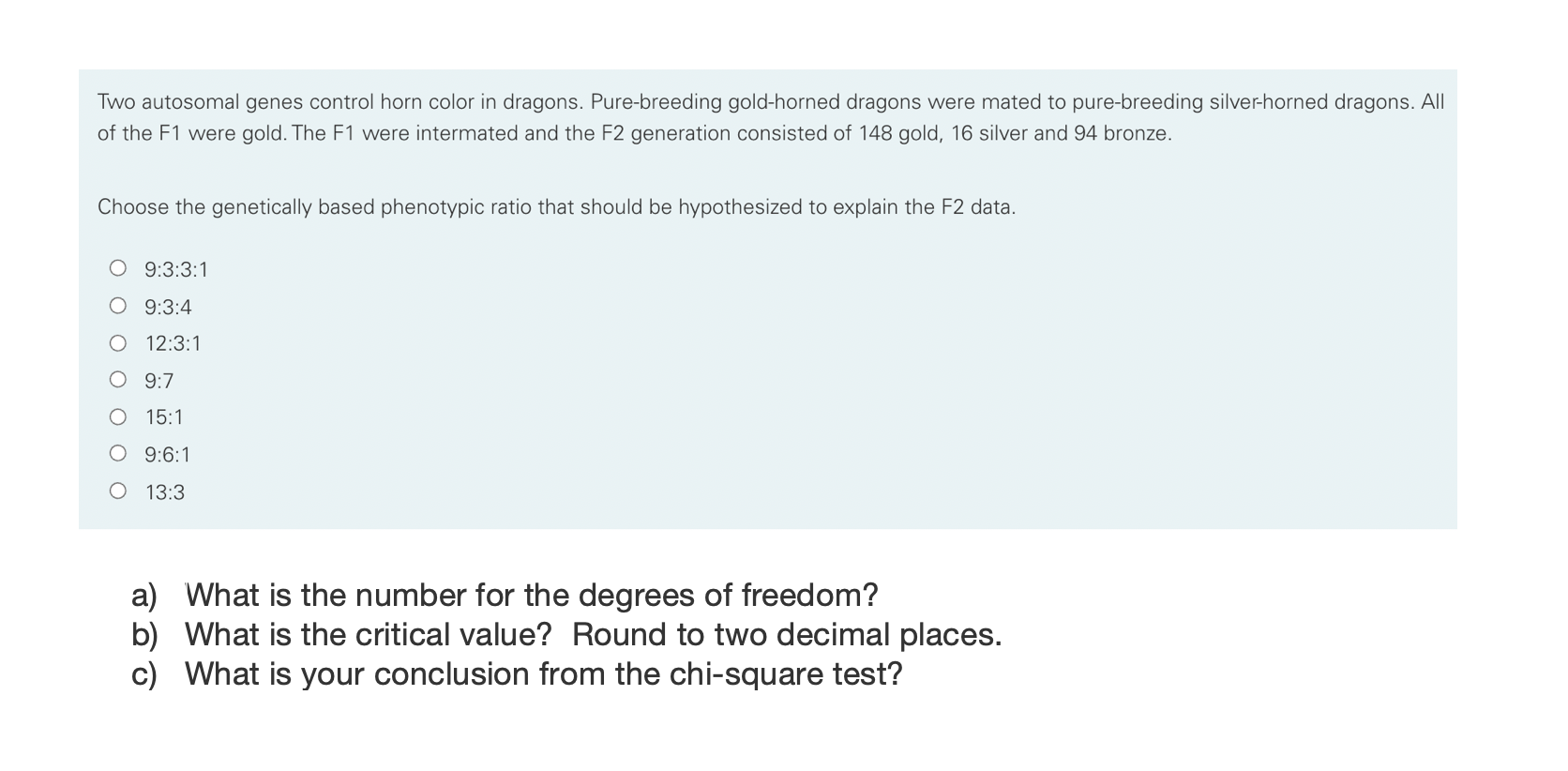 Solved Two autosomal genes control horn color in dragons. | Chegg.com