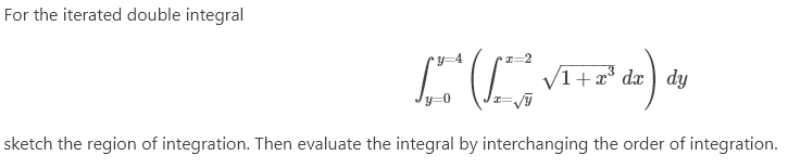 Solved For the iterated double integral | Chegg.com
