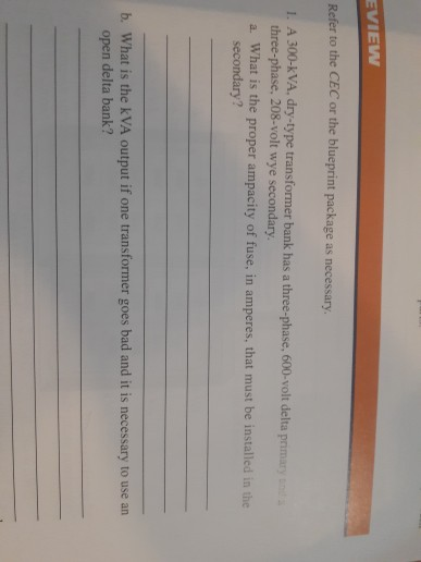 Solved EVIEW Refer to the CEC or the blueprint package as | Chegg.com