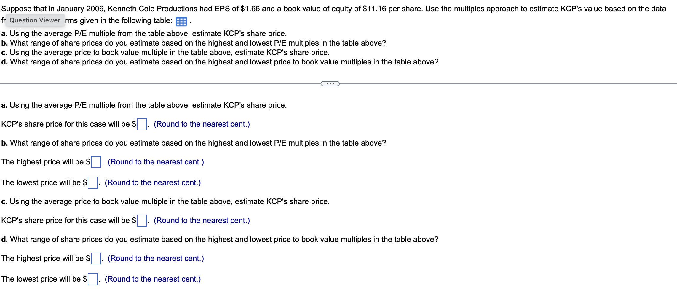 fr Question Viewer rms given in the following table: | Chegg.com