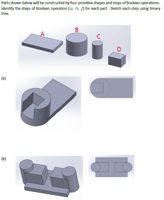 Solved Parts shown below will be constructed by four | Chegg.com