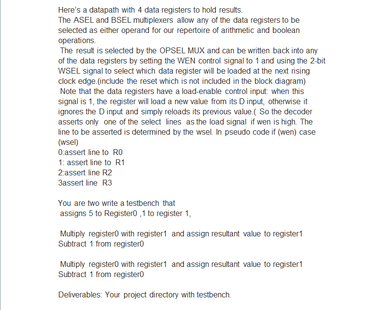 Solved 50 Implement The Datapath Shown Below In Verilog 